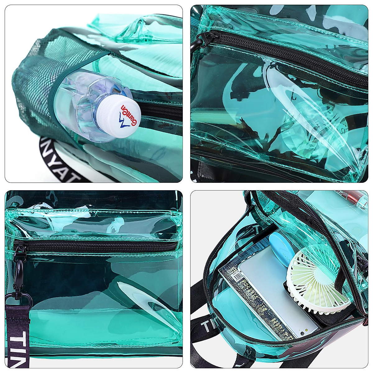 TINYAT Heavy Duty Transparent Clear backpack See Through Clear Bag PVC Backpack for Gym, Concerts, Sports, Travel T9051