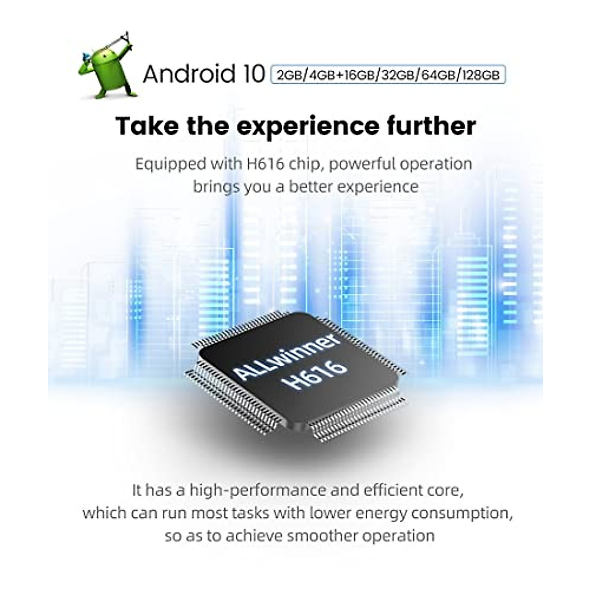 Android 10.0 TV Box, 4GB RAM 64GB ROM Smart TV Box, Supports 2.4G/5G Dual Wi-Fi, Support 6K Resolution, USB 2.0, with HDMI Cable and Remote Control