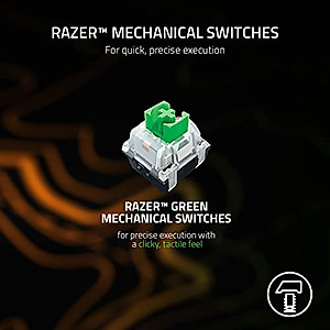 Razer BlackWidow V3 Mechanical Gaming Keyboard: Green Mechanical Switches - Tactile & Clicky - Chroma RGB Lighting - Compact Form Factor - Programmable Macros - Halo Infinite (Renewed)