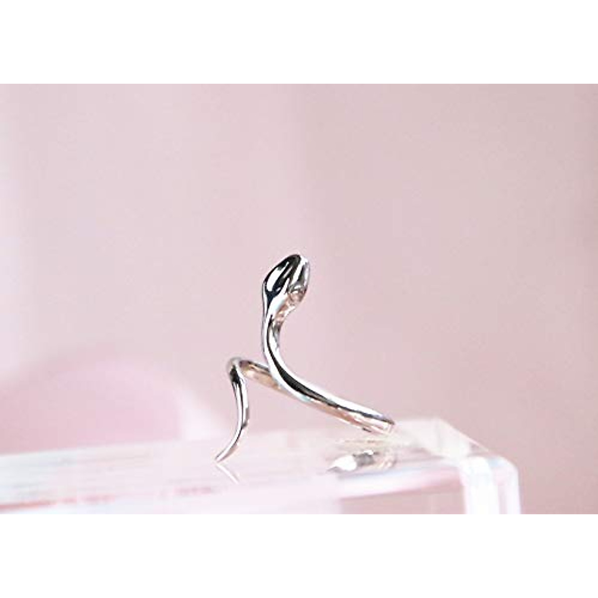 Helen de Lete Snake S925 Sterling Silver Adjustable Ring For Women