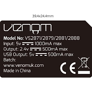 Venom Twin Charging Dock with 2 x Rechargeable Battery Packs - White