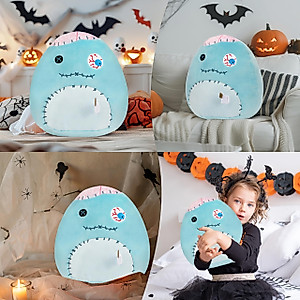 Easfan 12” Halloween Blue Zombie Plush Pillow, Zombie Stuffed Toy, Gift for Girls Boys, Home Decoration on Halloween Party