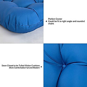 ARTPLAN Outdoor Cushions Loveseat All Weather Chair Cushions Bench Cushions Set of 5 Wicker Tufted Pillow for Patio Furniture