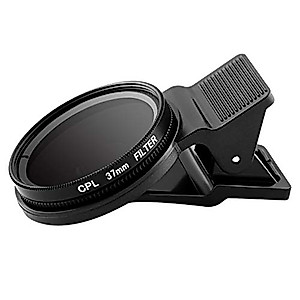 37mm Cell Phone Lens CPL Filter Kit, Portable Polarizer Clip- On Cellphone CPL Filter, Lens Clip Compatible with Phone 13 12 11 8 7 X XS and Other Smartphones