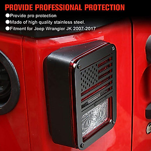 RT-TCZ Tail Light Guards Covers Brake Light Cover For Rear Taillights 2007-2017 Jeep Wrangler JK Unlimited Accessories (US Flag-1)