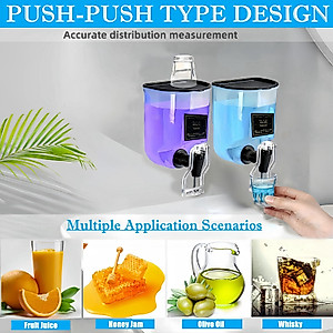 Suaetiai Mouthwash Dispenser For Bathroom, Wall Mounted Mouthwash Dispenser, 21oz Plastic Mouth Wash Container With Adhesive Hook And 2 Reusable Glass Cups/4 Pcs Label - 1 Pack
