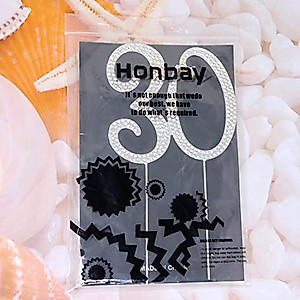 Honbay 30 Cake Topper Sparkly Crystal Rhinestones Cake Topper Cake Decoration for 30th Birthday Party or or 30th Wedding Anniversary (Silver)