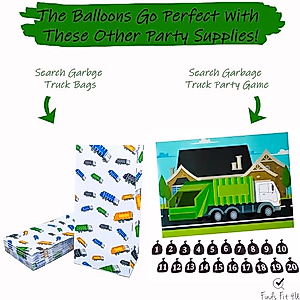 Garbage Truck Balloon - 2 Large Trash Truck Foil Balloons - Garbage Truck Birthday Party Supplies - Perfect for Birthday Parties, Events, Decoration, or a Truck Party - Ribbon Included (green) (green)