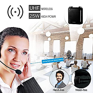 Wireless Voice Amplifier Bluetooth, Microphone Amplifier Wireless 25 Watt Sound System Portable with Mic, 2000mAh Rechargeable Lithium Battery for Teachers/Tour Guide S28