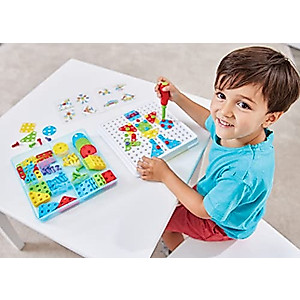 Kidoozie Create & Construct Building Kit, S.T.E.A.M Mosaic Art Activity for Children Ages 3+