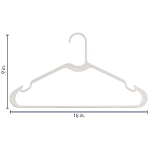 Elama Home 50 Piece Plastic Hanger Set with Notched Shoulders in White