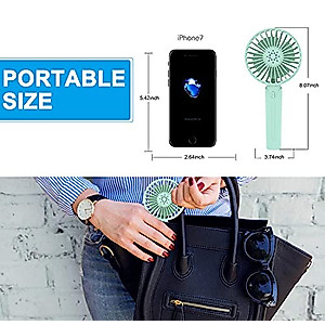 CHOKOVIE Handheld Pocket Fan, Mini Portable Fan 2000mAh Battery Operated Speed Adjustable USB Rechargeable Fan, USB Desk Fan with Base for Kids Girls Women Men Indoor Outdoor Travel (Pink)