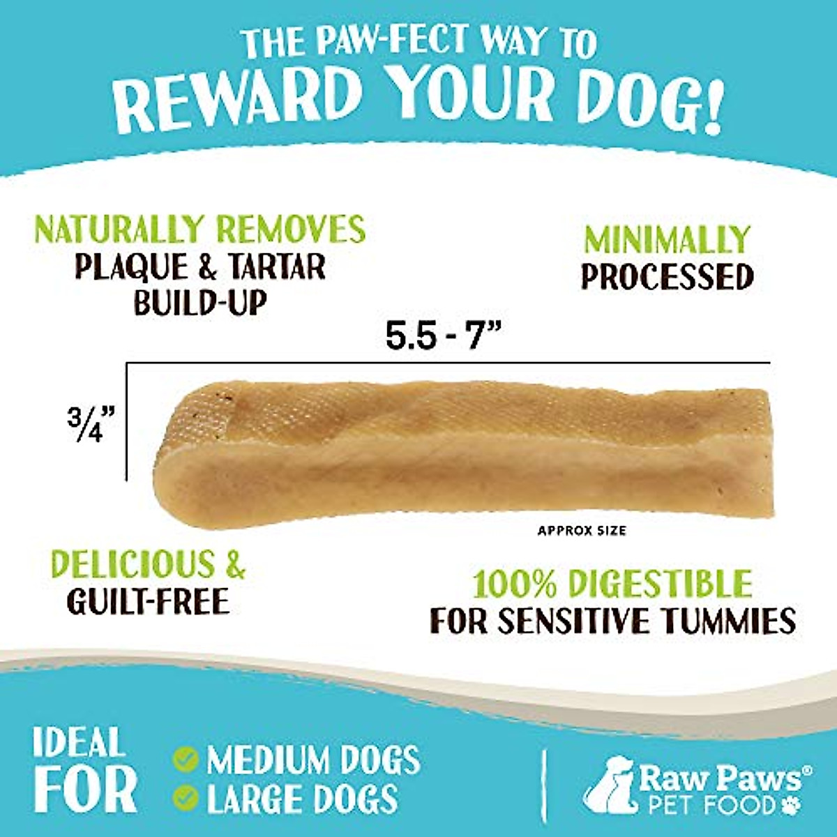 Raw Paws Himalayan Yak Chews for Large Dogs - Large Chews (3-Count) - Himalayan Cheese for Large Dogs - Yak Bones for Dogs - Yak Milk Bones for Dogs - Dog Cheese Chews Himalayan