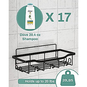 Gaclibl Shower Shelves for Inside Shower, Adhesive Shower Caddy 3 Pack Shower Organizer Wall Suction Shower Shampoo Holder, Shower Storage Rack Basket Shelf for Bath Bathtub Bathroom Restroom, Black