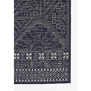 Momeni Riviera Transitional Indoor/Outdoor Area Rug, Navy, 6'6" X 9'