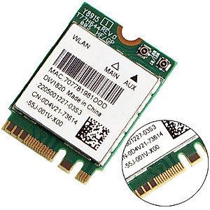 Andiny DELL DW1820 WLAN WiFi Wireless 802.11AC NGFF Mini WLAN WiFi Card QCNFA344A D4V21