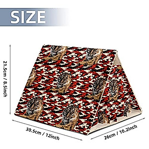 Camouflage, Guinea Pig Bed Washable Small Animal Hideout, Hamster Cage Accessories for Gerbils Chipmunks Squirrels Hedgehogs Guinea Pigs