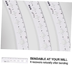 Operitacx 4 Set Clear Ruler Math Protractor Straight Ruler Triangular Ruler Geometry Ruler Ruler Suit Tools for Rulers Plastic Ruler Stationery Unisex to Draft