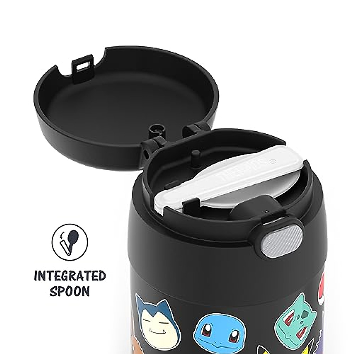 THERMOS FUNTAINER 10 Ounce Stainless Steel Vacuum Insulated Kids Food Jar with Spoon, Pokemon