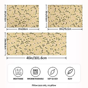 Desert Camouflage Khaki Pillow Covers Silk Pillowcase for Hair and Skin Soft Smooth Breathable Cooling Satin Pillowcase Standard Size Pillow Case for Bedroom Bed Women Boys Girls (20x30 Inch)