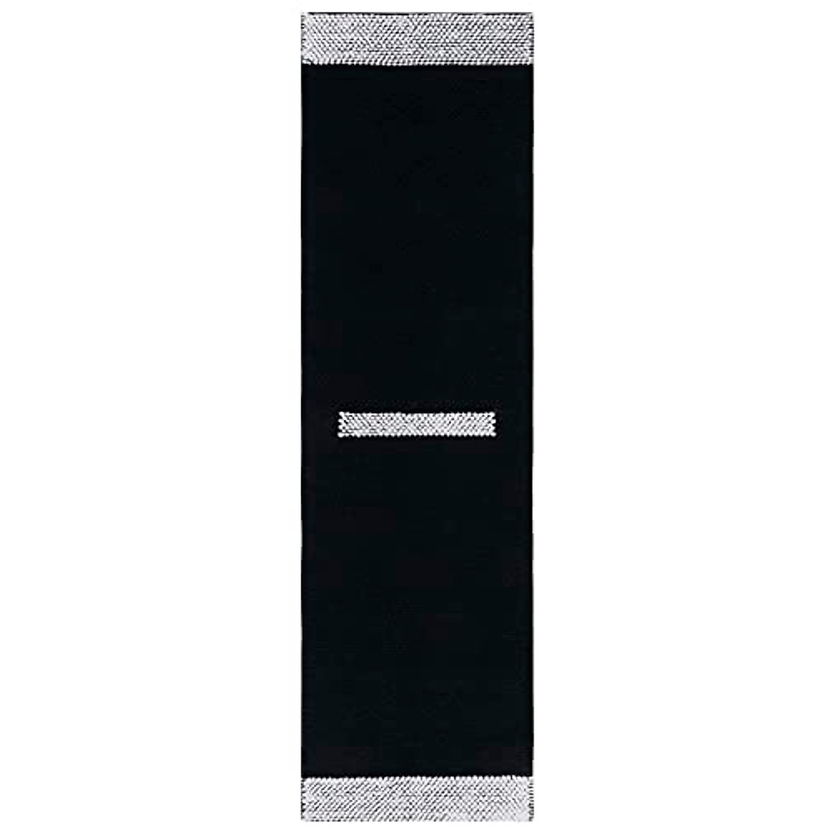 Safavieh Natura Collection 2'3" x 8' Black/Ivory NAT324Z Handmade Flat Weave Modern Contemporary Stripe Wool Runner Rug