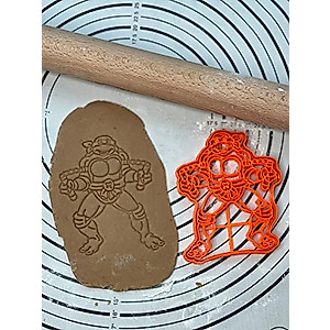 Premium Quality Ninja Turtle Michelangelo 6” Cookie Cutter and Mold Produced by 3D Kitchen Art