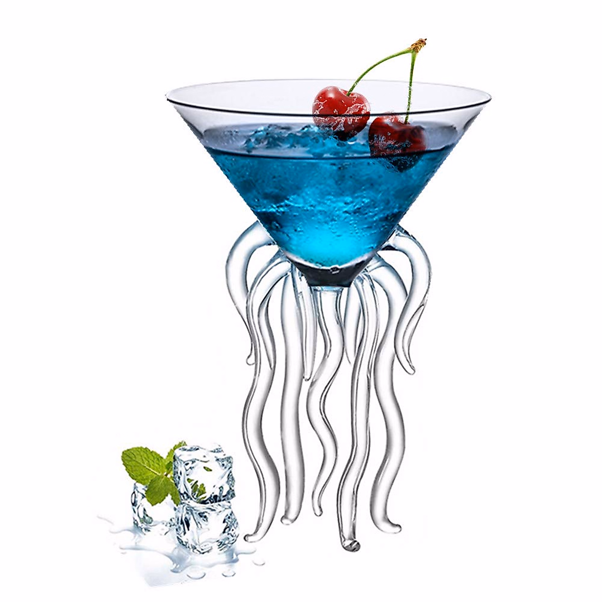 Octopus Martini Glass Creative Cocktail Drinkware Bar Goblet Tools (2 Transparent)