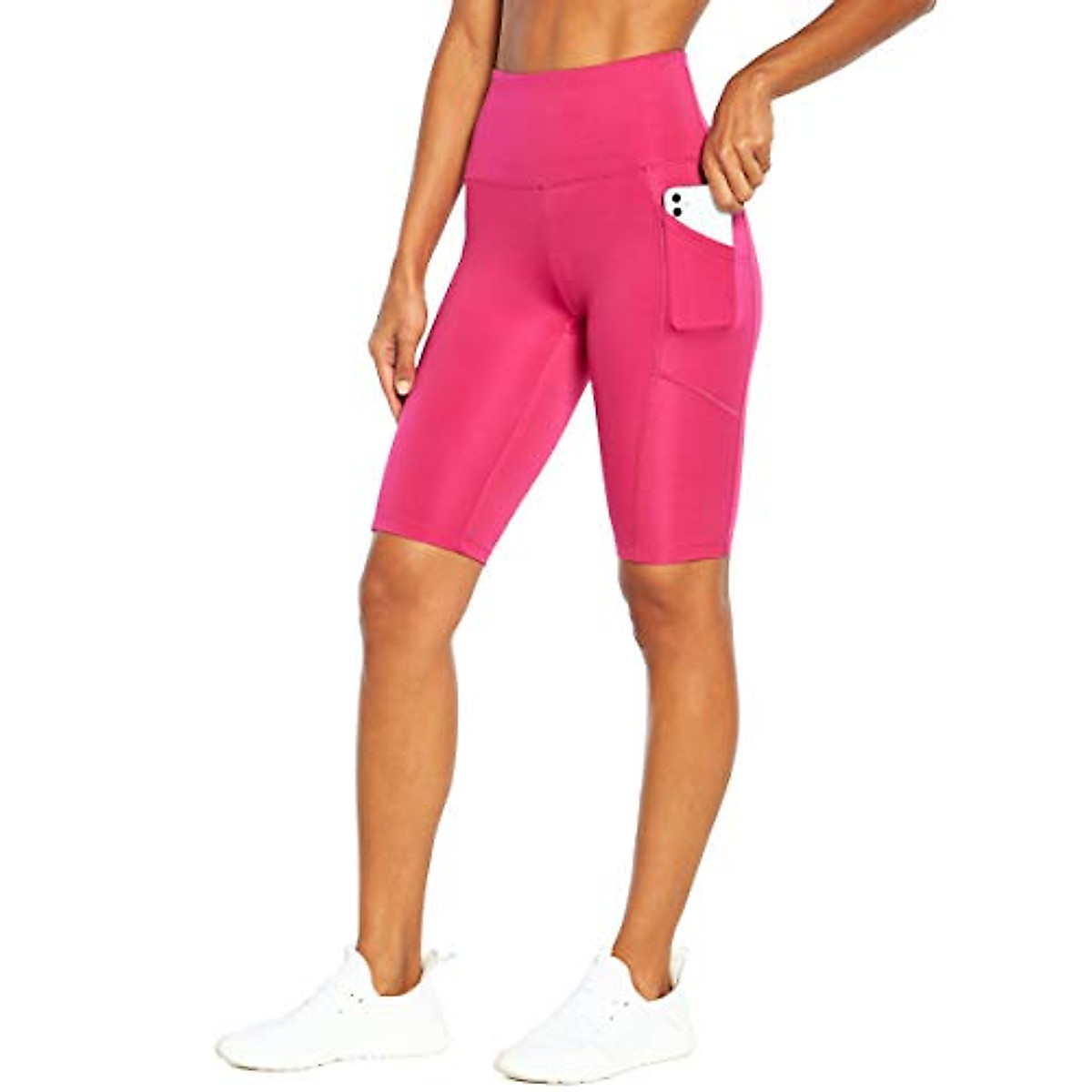 Bally Total Fitness Fiona Pocket Tummy Control 11" Bermuda Short, Fuchsia Red, Medium