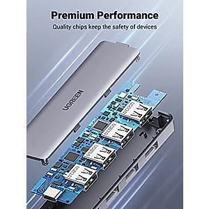 UGREEN USB C Hub 4 Ports, USB C to USB Hub with 4 USB 3.0, Powered USB C Splitter for Laptop, MacBook Pro, iMac, iPad Pro, Chromebook, Dell XPS, iPhone 15/15 Pro, Galaxy S23, and More, 0.5FT