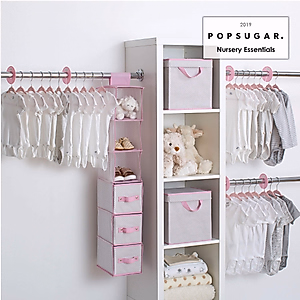 Delta Children Nursery Storage 48 Piece Set - Easy Storage/Organization Solution - Keeps Bedroom, Nursery & Closet Clean, Infinity Pink