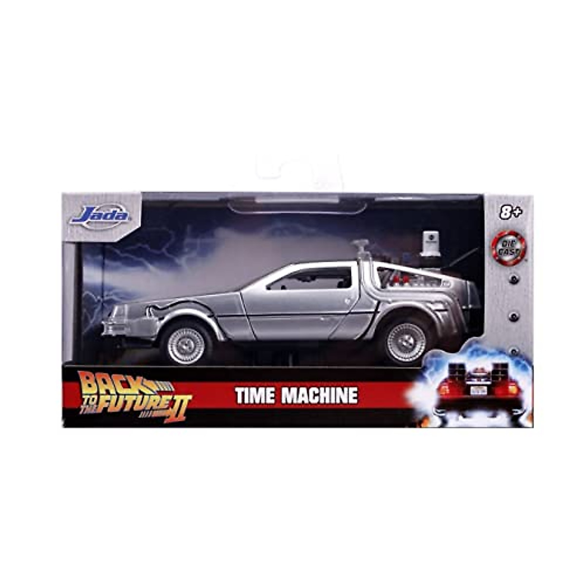 Jada Toys Back to The Future Part II 1:32 Time Machine Die-cast Car, Toys for Kids and Adults