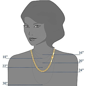 14k SOLID Yellow Gold 4.0mm Shiny Diamond Cut Cable Link Chain Necklace for Pendants and Charms with Lobster-Claw Clasp (18", 20", 22", or 24 inch)