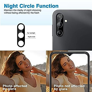 [3+2 Pack] OMOTON Screen Protector for Samsung Galaxy A14 5G, 3 Pack protector & 2 Pack Camera Lens Tempered Glass Compatible with Samsung A14 (6.6 Inch, 2023 Released), Guide Frame/Bubble Free