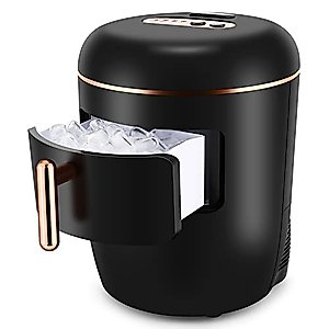 KUMIO Ice Maker Countertop, Retro Design Bullet Clear Ice 10pcs in 8Mins, 33Lbs/Day, 2.5Qt Water Reservoir & 2 Ice Size (S/L), Self-Cleaning Portable Ice Machine with Ice Basket and Scoops, ICM-1550