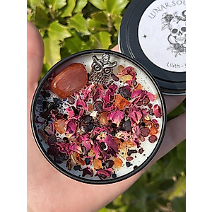 Lilith Candle | Witchcraft Pagan Witch Herbal Intention Dark Moon Goddess Lilit Temptress Spell Ritual Altar Devotee Offering Scented Gift