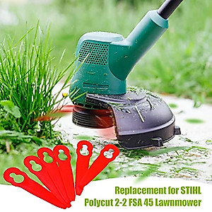 Odashen 40pcs Replacement Plastic Blades Accessories for STIHL Polycut 2-2 FSA 45 Lawnmower Trimmer Grass Mowing Nylon Blades Garden Lawn Cutter