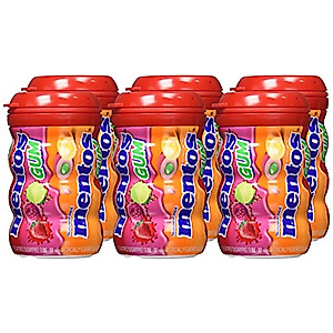 Mentos Sugar-Free Chewing Gum, Tropical, Red Fruit and Lime, Bulk, 50 Piece Bottle (Pack of 6)