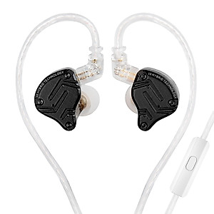 KZ ZS10 Pro X Gaming Earbuds, KZ in Ear Monitor,Upgraded 4BA 1DD KZ in Ear Monitor Headphone Multi Driver in Ear IEM Earphone with Silver-Plated Recessed 2Pin Cable for Audiophile (Dark, with Mic)