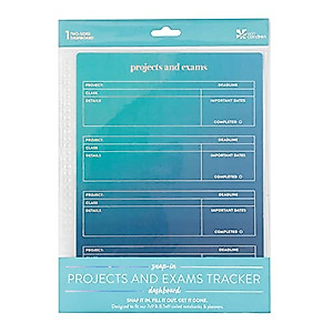 7" x 9" Snap-in Dashboard - Wet Erase, Reusable, Double Sided Surface for Tracking Projects and Exams Version 2. Fits 7" x 9" or 8.5" x 11" Planners and Notebooks by Erin Condren