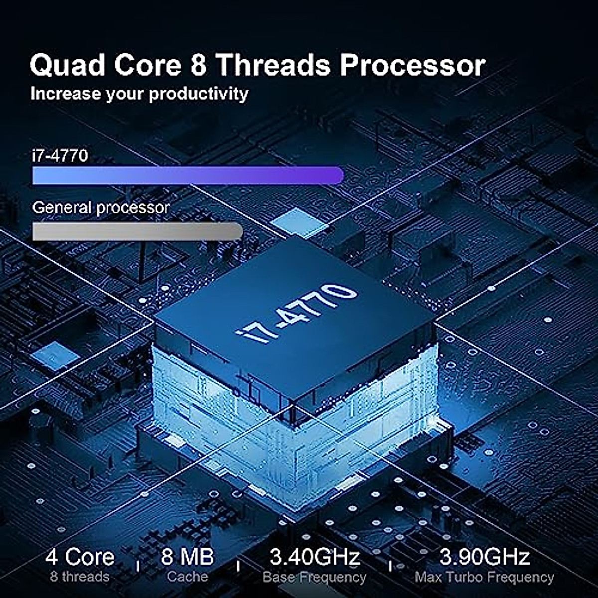 Dell OptiPlex 7020 Desktop Computers PC, Intel Quad Core i7-4770 3.4GHz,32GB Ram New 512GB SSD,AC7260 Built-in WiFi Bluetooth,Refurbished Desktop Computers,DVD-RW, Windows 10 Pro (Renewed)