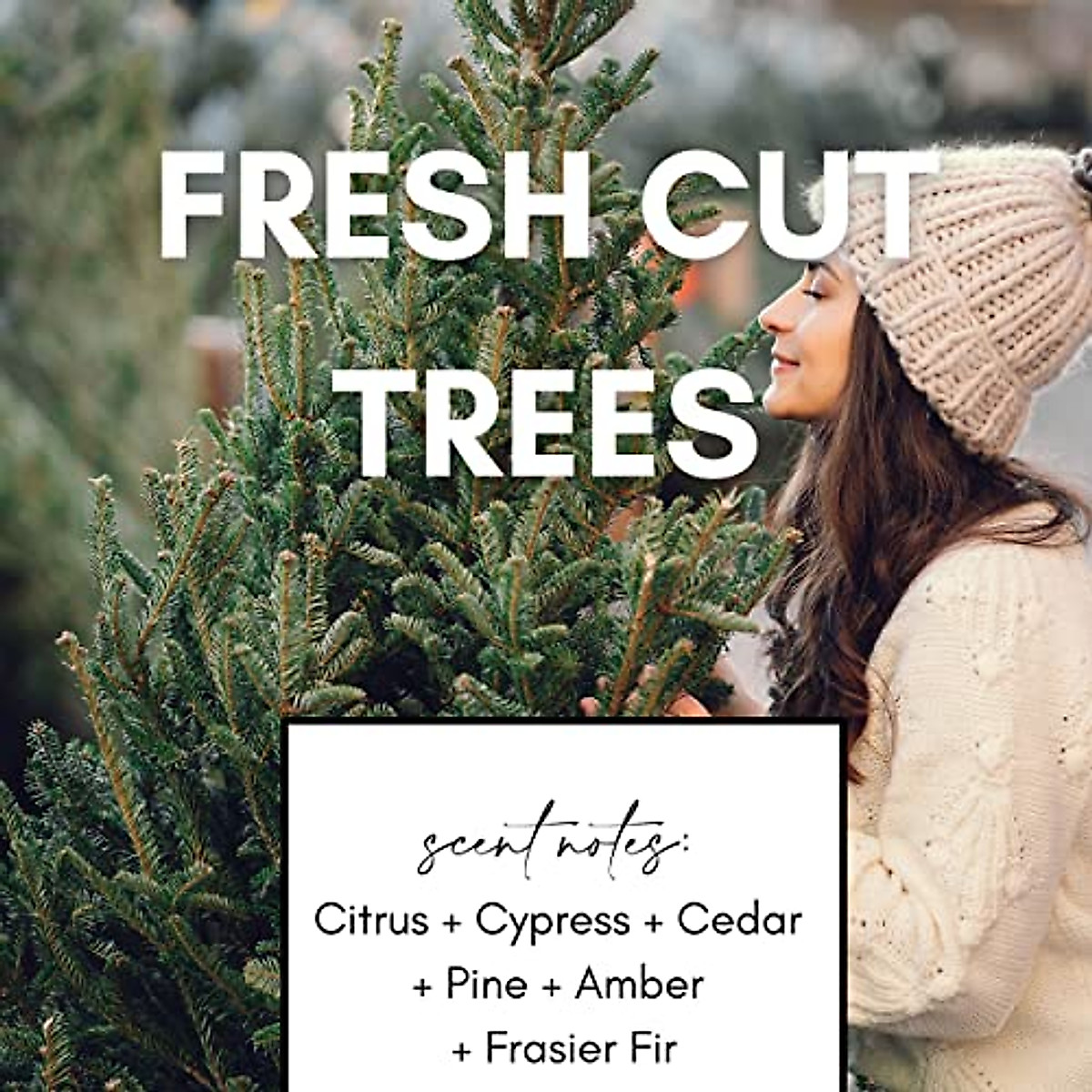 Bluebyrd Soap Co. Fraiser Fir & Pine Scented Candle Jar 9oz. | Amber Glass Holiday Candle Made with Natural Coconut Wax & Non-Toxic Fragrance (Fresh Cut Trees, 9oz)