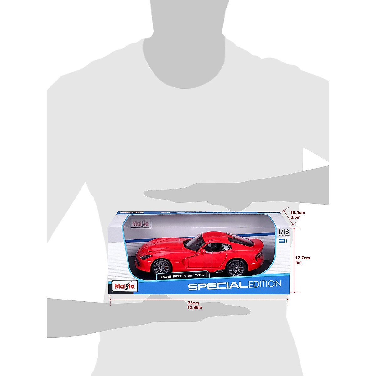 Maisto 1:18 Scale 2013 SRT Viper GTS Diecast Vehicle (Colors May Vary)