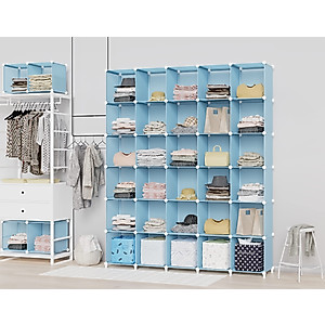 HOMIDEC Cube Storage Organizer 16-Cube Storage Shelf, Closet Organizer for Garment Racks, Closet Organizers and Storage with Metal Hammer, Bookshelf for Kids, (48.4 L x 12.2 W x 48.4 H Inches)