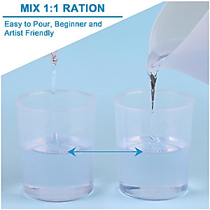 Epoxy Resin - 1 Gallon Crystal Clear Coating Kit, Not Yellowing No Bubble Easy Mix 1:1 Ratio, 2 Part Casting Resin for Art, Craft, Jewelry Making, River Tables, with Gold Foil Flakes, Glitter Flakes