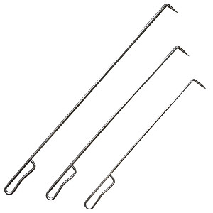 GRILLJOB BBQ Grill Charcoal Ash Poker - 20 in Stainless Steel 304 Charcoal Ash Poker Stick, Lid Lifter Grill Grate Lifter, Outdoor Camping Tool Accessory