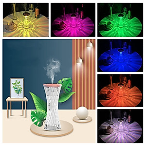 Narvokey Crystal Table Lamp with Humidifiers for Bedroom,18 Color Auto Changing Diamond Bedside Lamp for Bedroom Living Room,Girlfriends Gift