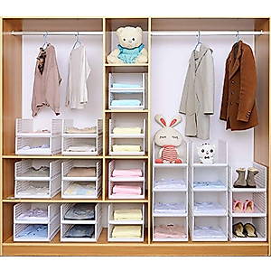 Yoillione White Wardrobe Closet Organizers Clothes Storage Organizer Wardrobe Shelve,Sinside Closet Organizer Container Closet Storage Drawers,Plastic Bathroom Kitchen Cupboard Organizer