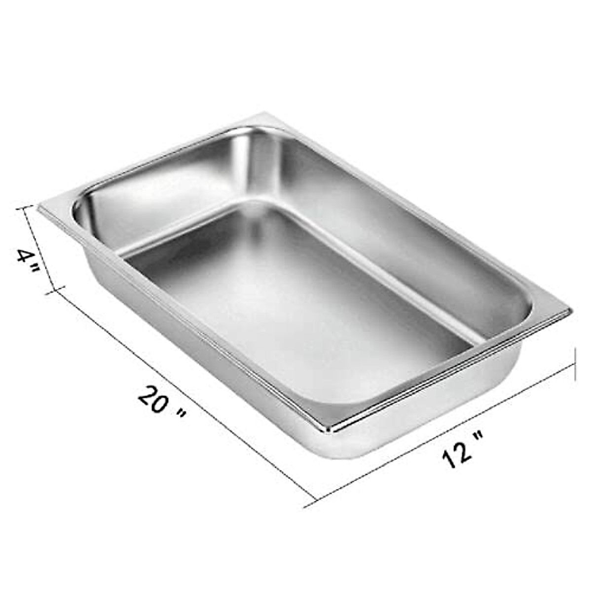 Full Size Stainless Steel Steam Table Pans w/Lids,Food Warmer Buffet Server,Suitable for Hotel,Restaurants and CateringQ