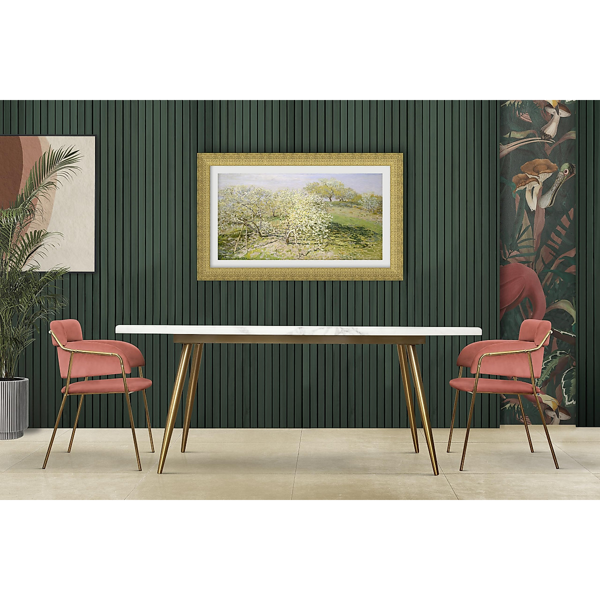 Deco TV Frames - Gatsby Gold Smart Frame Compatible ONLY with Samsung The Frame TV (3" Color Chip, 3" Sample)