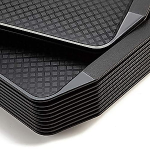 Eslite Plastic Fast Food Serving Tray,16.95 by 11.82-Inch,Set of 12 (Black)